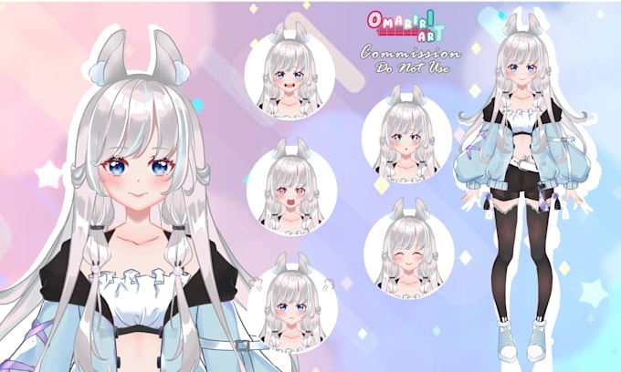 Draw live2d and vtuber character ready to rig by Omaririart | Fiverr