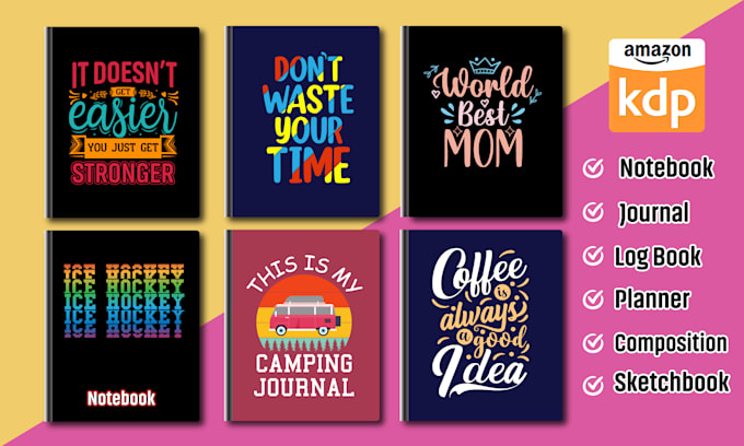 Design kdp journal, notebook, diary, log book cover, and interior by ...