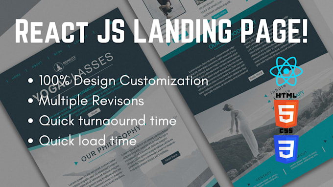 Create a custom react js landing page by Salehmubasher | Fiverr