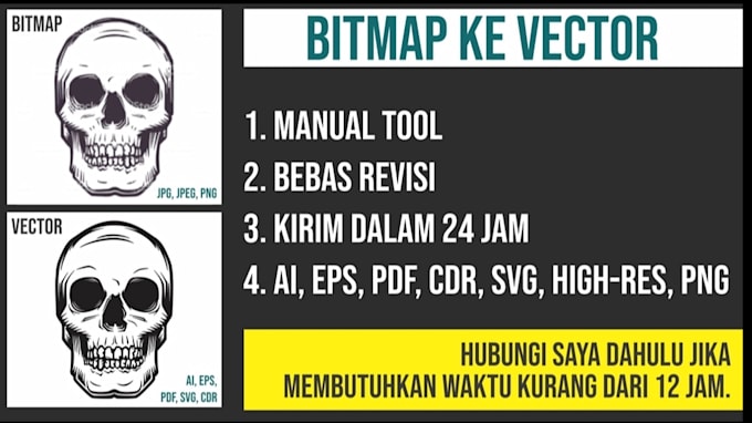 Tracing gambar bitmap dengan manual trace by Dedikecil | Fiverr
