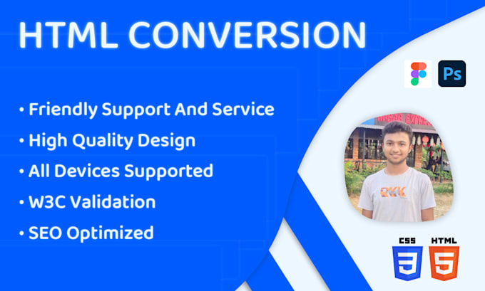 Convert figma to html css, psd to html with responsive by Farhanalmasud ...