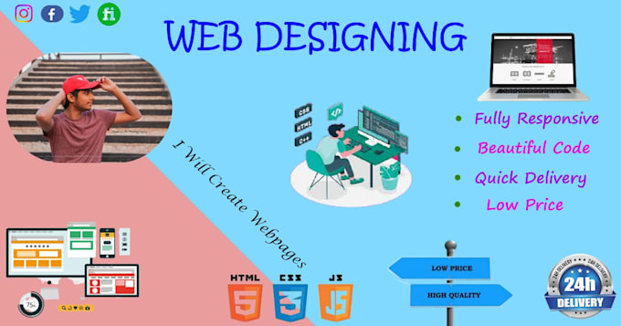 Create Clean And Responsive Website Using Html Css Bootstrap Javascript