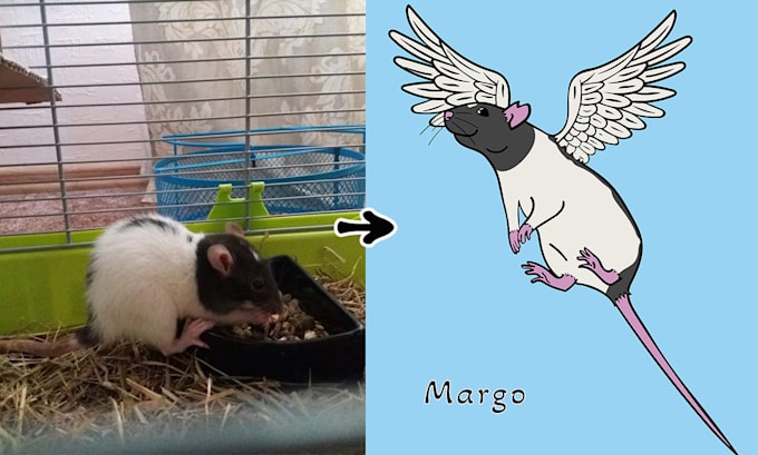 Create an illustration of your rat as an angel by Red_rog | Fiverr