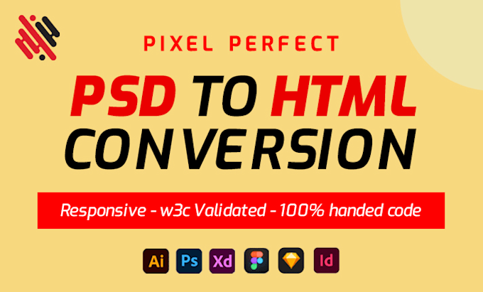 Convert psd to html, xd to html, sketch to html, figma to html by Nu_tech | Fiverr