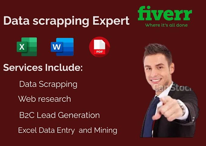 Do professional excel data entry, mining, scraping, or list email address by Gammateam | Fiverr