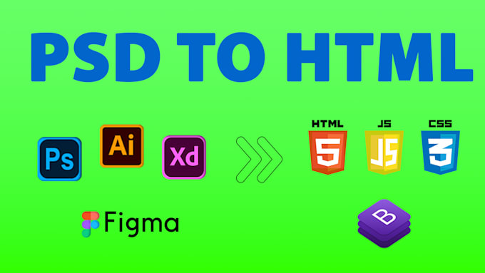 Convert psd, xd, figma to html, css with bootstrap by Nazandolgun | Fiverr