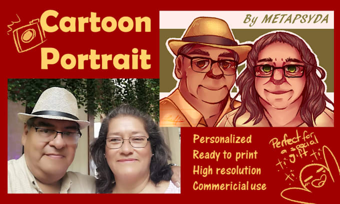 Draw you a cartoonized portrait by Metapsyda | Fiverr