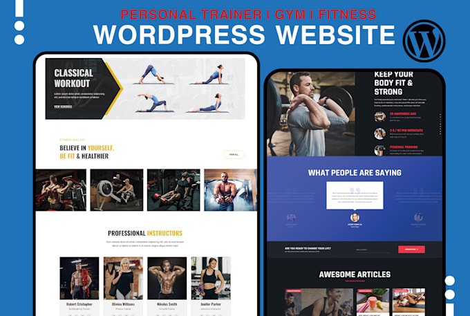 Design personal trainer, fitness, workout or gym website by ...