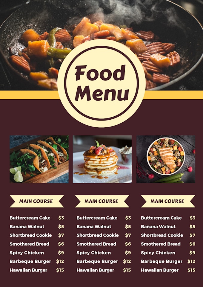 Make professional restaurant food menu created by Sadhan_bikash | Fiverr