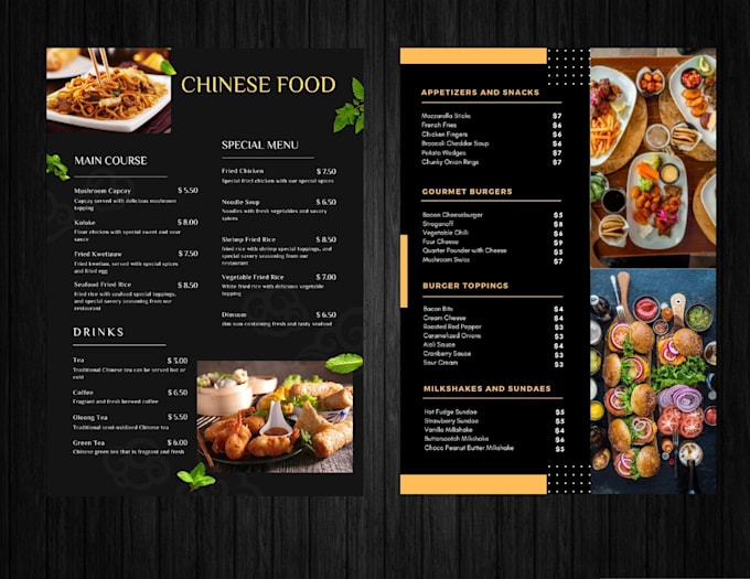 Design a modern restaurant menu by Alizakhalid966 | Fiverr