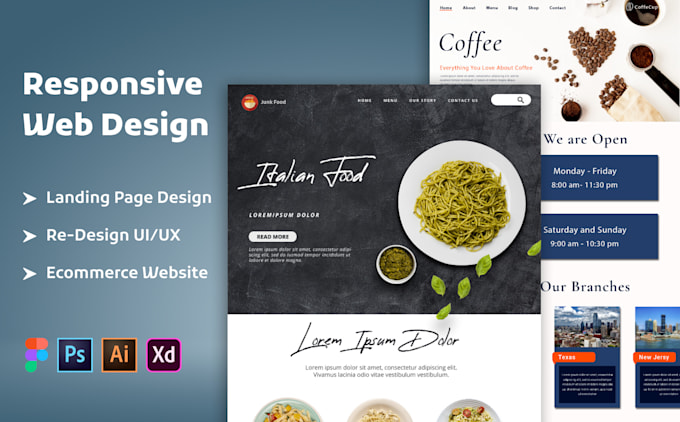 Design responsive ui ux landing page with xd in just 1 day by Trushika ...