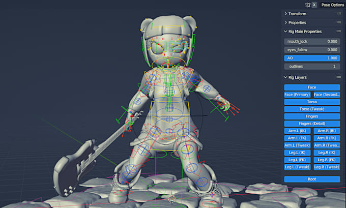 Rig your 3d character in blender by Khan3d | Fiverr