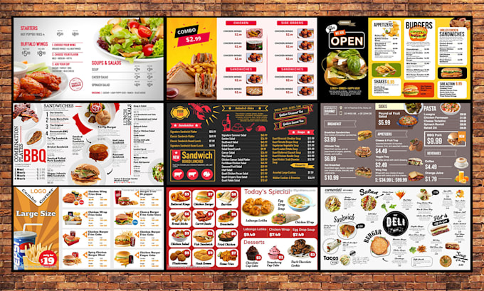 Design restaurant menu, static tv screen menu, food flyer by Color_rain ...