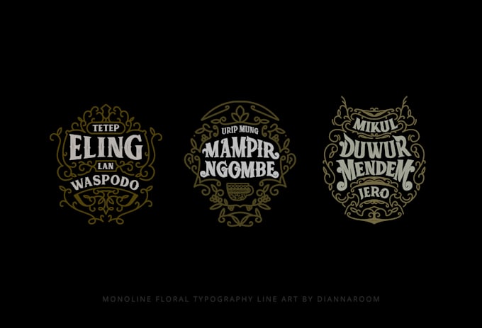 Create a handdrawn typography monoline art for tshirt by Diannaroom ...