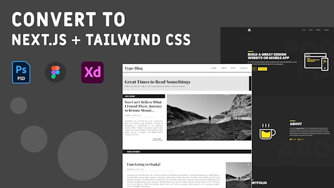 Convert figma, psd, xd to nextjs with tailwind css by Agyanatma | Fiverr