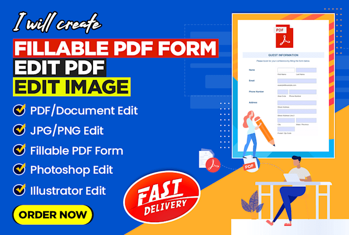 Create professional fillable pdf form by Tybmehran | Fiverr