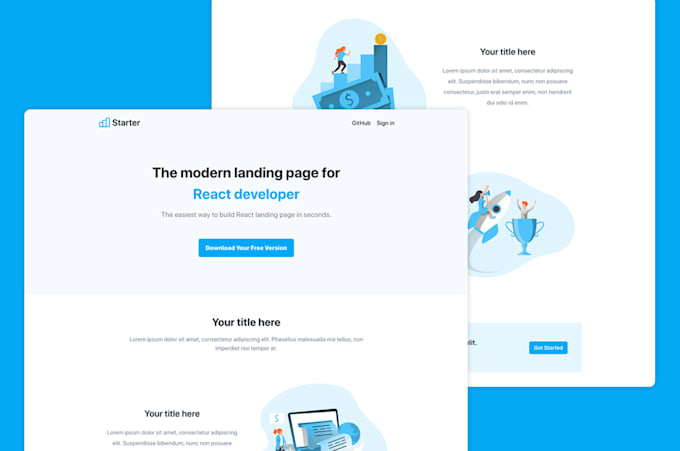 Build a landing page using reactjs by Ilyasbelaoud | Fiverr