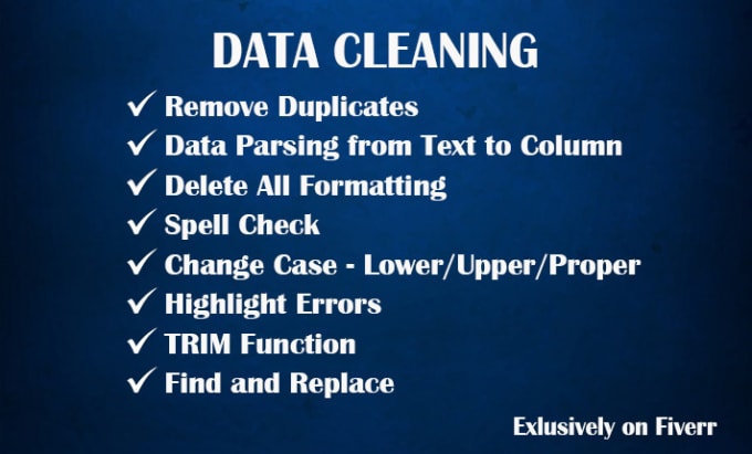 Do data cleaning, formatting, editing and remove duplicate data by ... Do data cleaning, formatting, editing and remove duplicate data by ...