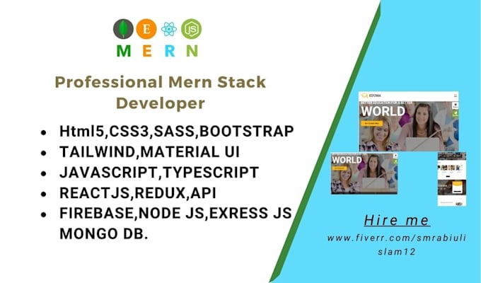 Develop your ecommerce or educational websites with react js,node js ...