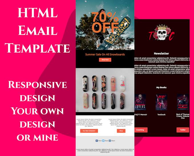 Create a responsive html email template by Benpineapple | Fiverr
