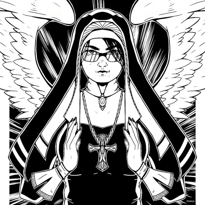 Draw line art of you, your oc or any other character by Ke_jinhua | Fiverr