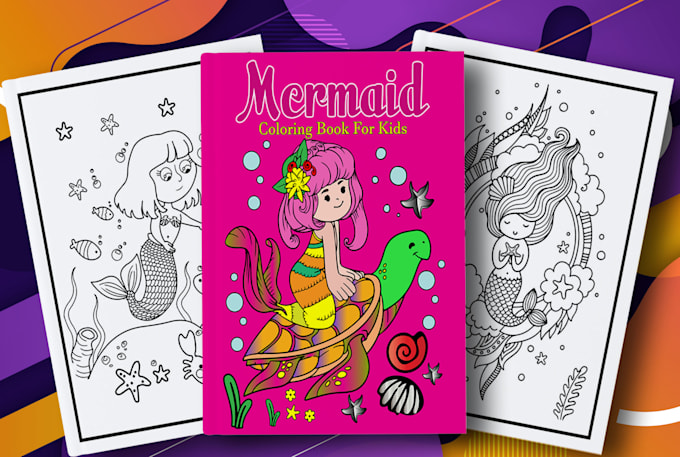 Do mermaid coloring book cover and interior for kdp by Tariqui1998 | Fiverr