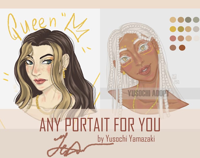 Draw any portrait for you by Yusochi | Fiverr