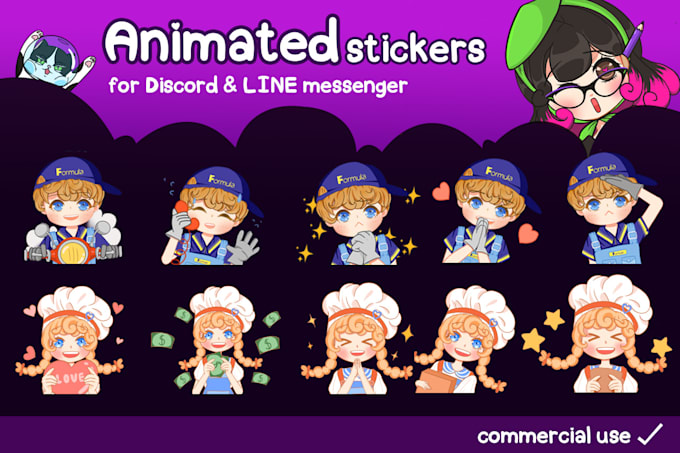 Create animated stickers set for line messenger by Ummsnn | Fiverr