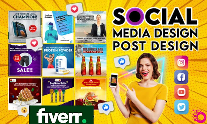Create 30 unique social media posts designs for whole month by Onfo ...