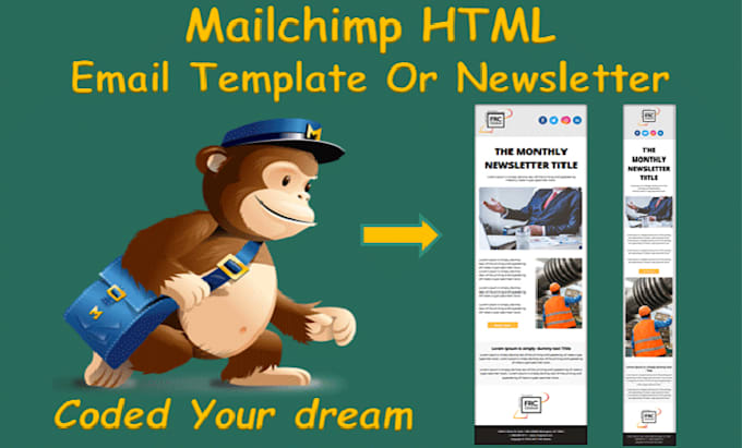 Design responsive, editable mailchimp html email template or newsletter ...