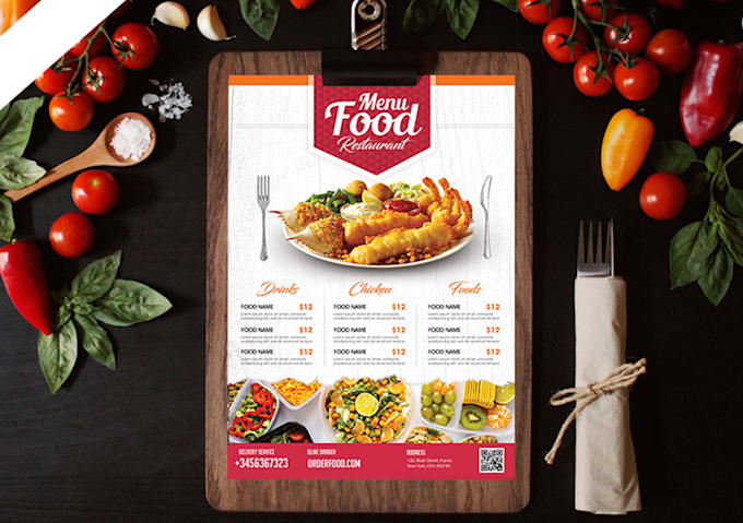 Design food flyer, restaurant menu, food menu board for you by ...