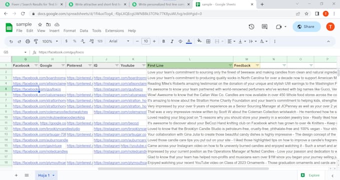 Write personalized first lines compliments for your cold email campaign ...