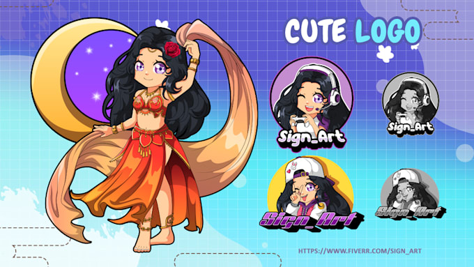 Create original cute logo for vtuber or live2d streamer by Sign_art ...