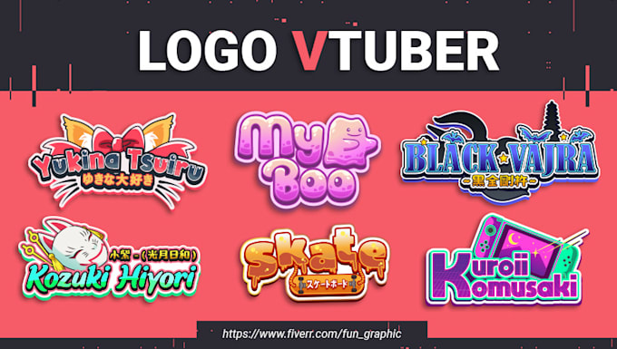 Create vtuber logo design with anime or kawaii style for live2d twitch ...