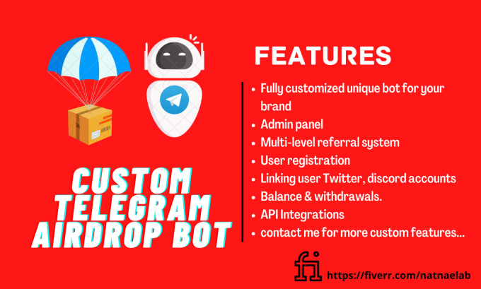 Build unique custom airdrop telegram bot by Natnaelab | Fiverr Build unique custom airdrop telegram bot by Natnaelab | Fiverr
