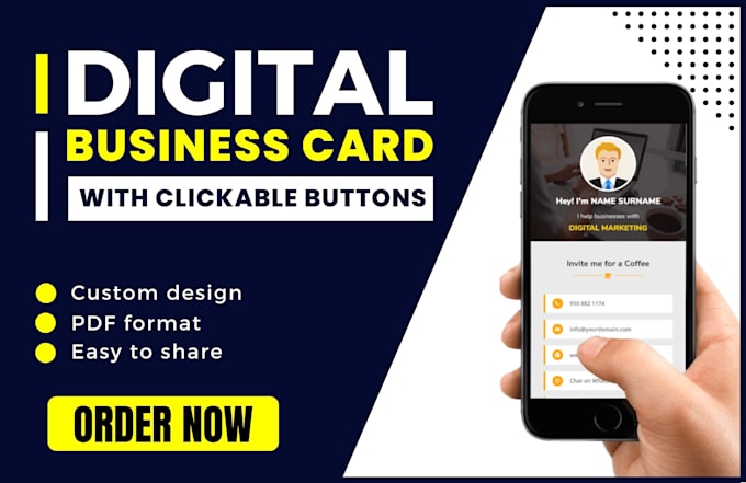 Create clickable digital business card with qr code design by Gfx ...