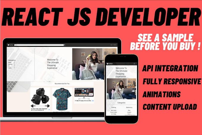 Make react js web app as your react js developer by Coderapurba | Fiverr