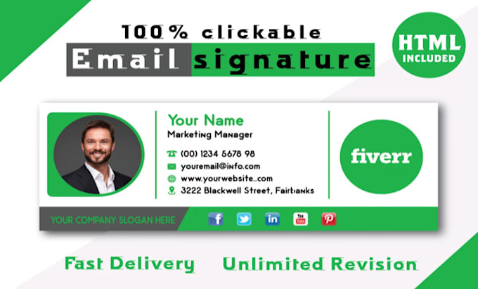 Create html email signature outlook signature mail signature by Sarderyoutube | Fiverr
