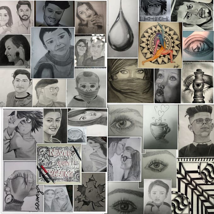 Draw the realistic pencil portrait from a reference by Sketchyourlife1 ...