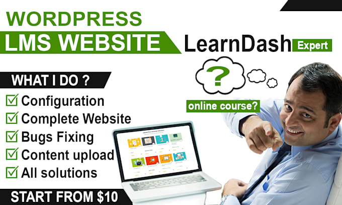 Wordpress lms website, elearning website, online course selling, learndash by Lms_webs | Fiverr
