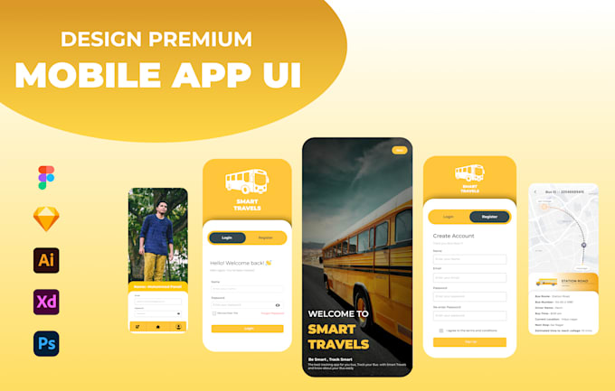 Design modern, classy app ui with wireframe n visually appealing user ...