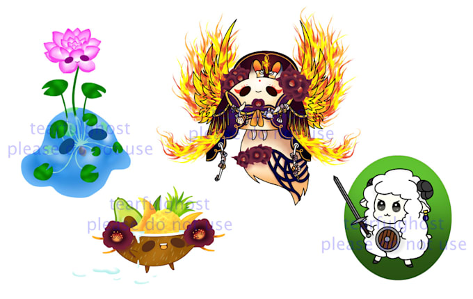 Draw cute non humanoid character art by Tearfulghost | Fiverr