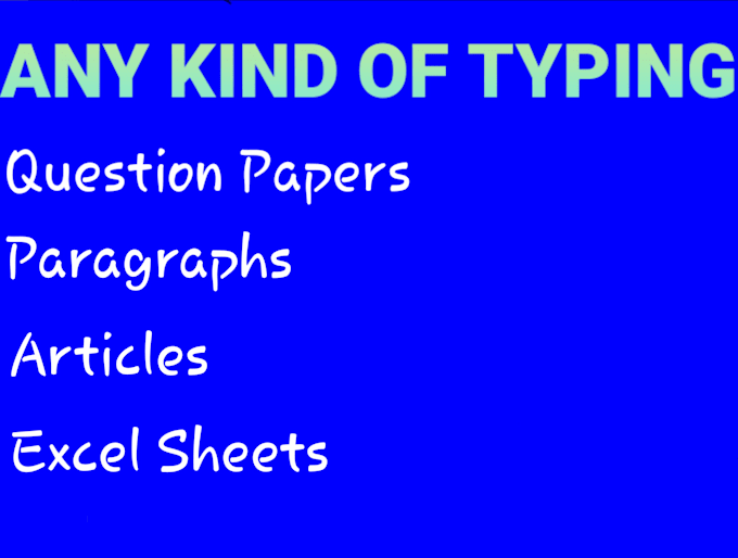 Type question paper work by Shadab810 | Fiverr
