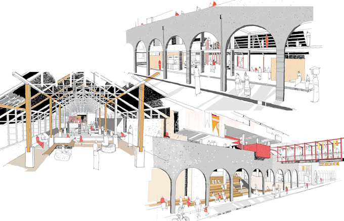 Draw digital architectural sketches and illustrations by Puuush ...