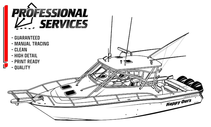 Create custom line art or illustration of your boat or yacht by ...