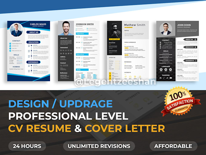 Write update professional cv resume cover letter by Legentzeeshan | Fiverr