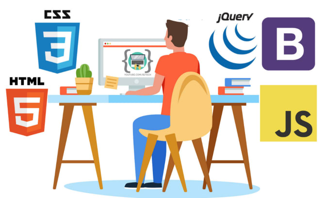 Run website development using html css javascript and bootstrap frame ...