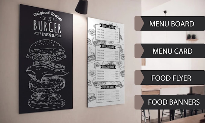 Do creative menu board and food menu design by Creativitypeeks | Fiverr