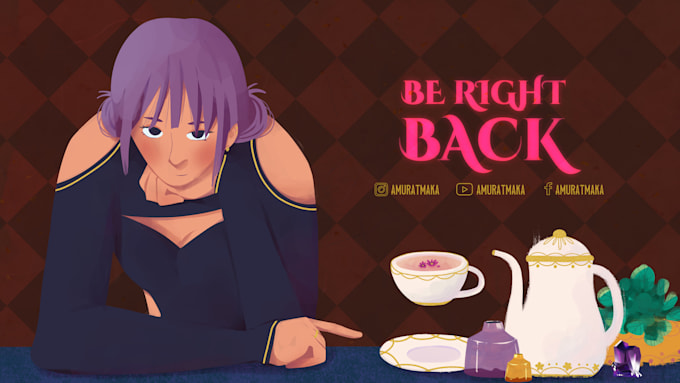 Make animated twitch vtuber offline brb starting soon screen by ...