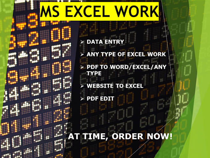 Do work for you in ms excel by Manojjoshi1 | Fiverr